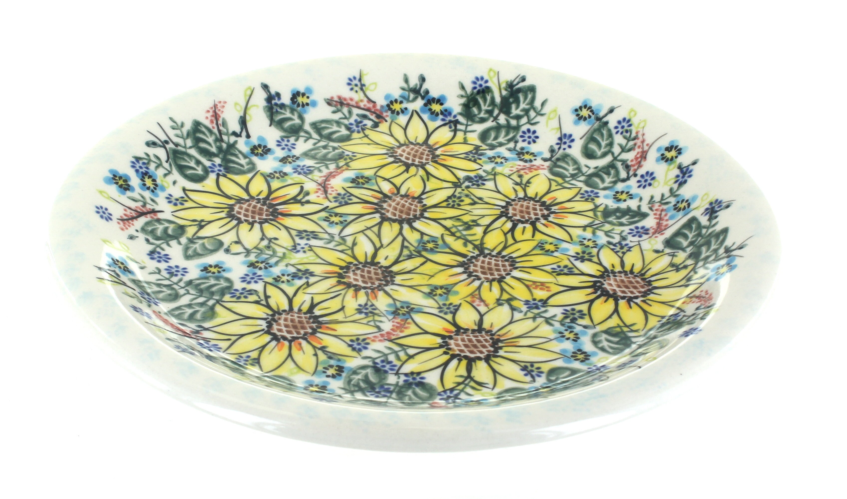 Blue Rose Polish Pottery Sunflower Maze Dinner Plate - Walmart.com