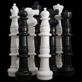 MegaChess Mega Chess Sets Giant Games for Families, Black & White, 49 ...