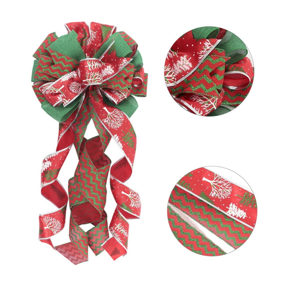KARLSITEK 34 x 12 Inch Large Ribbon for Christmas Tree Topper Plaid ...