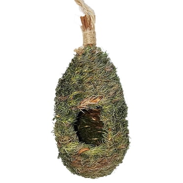 Small Cute Pinewood Birdhouse - Ocean Bungalow Red Roof for Outdoor Use ...