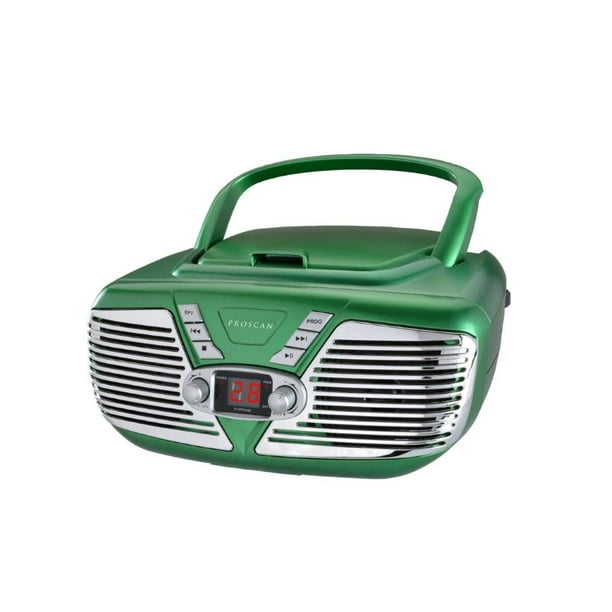 Proscan Retro-Style Portable CD Radio BoomBox, Green, PRCD211 - Walmart.com