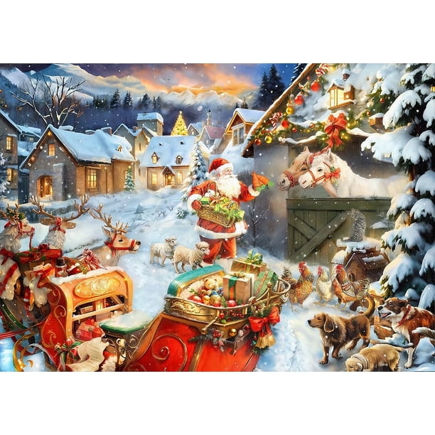 Rompecabezas de Navidad, 24 cajas, caja ciega de cuenta regresiva ...
