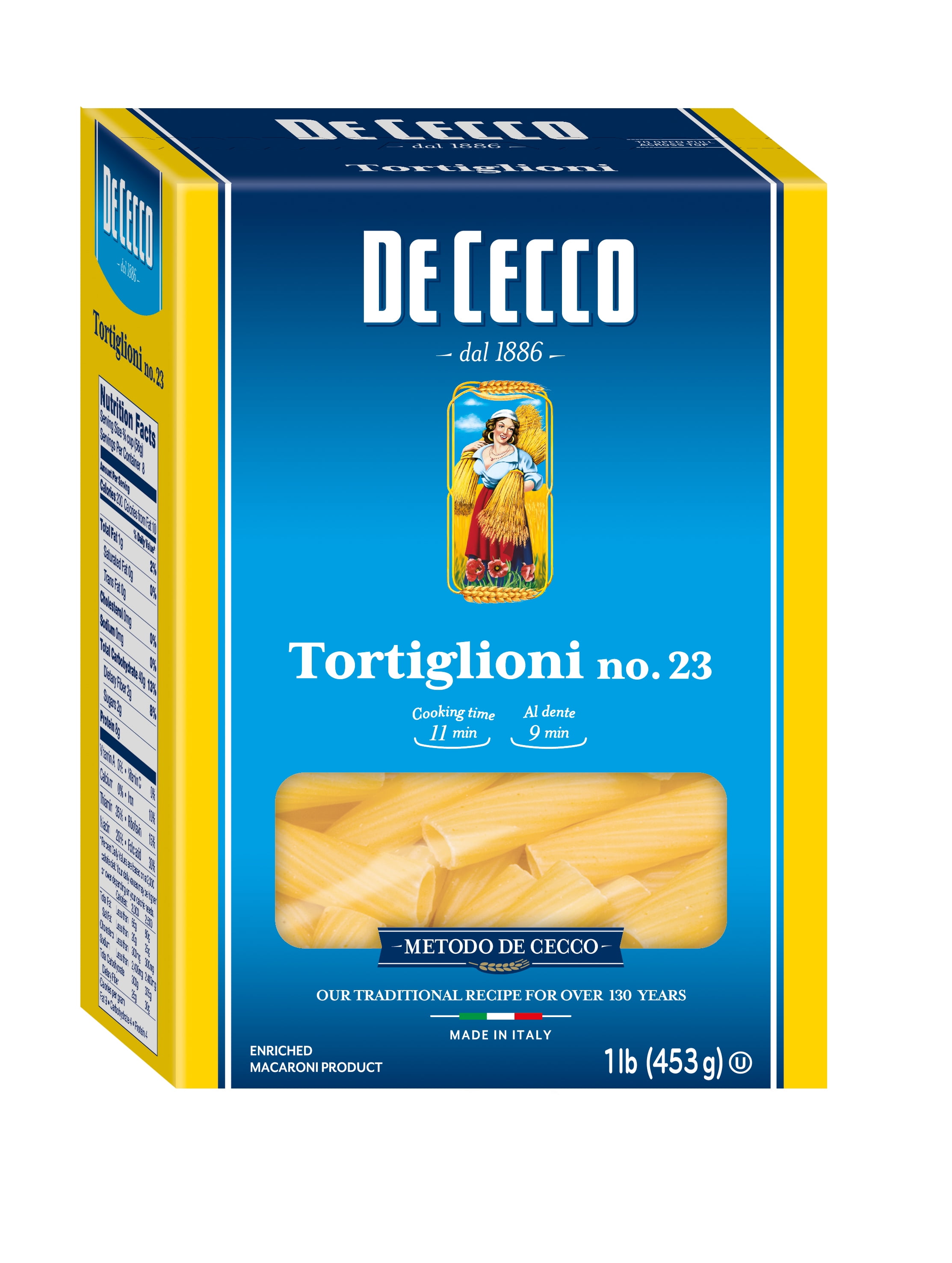 De Cecco Tortiglioni no.23 Pasta, 16 oz - Walmart.com