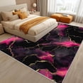 Marble Rug Bedroom, Hot Pink Modern Abstract Pattern Washable Area Rugs ...