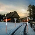 100 PCS Fiberglass Driveway Poles Snow Stakes with Reflective Tape ...