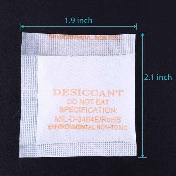 LotFancy 100 Packs 3Gram Silica Gel Packets, Indicating Desiccant ...