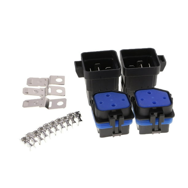 xinxixnxx 2 Sets 12V 40A 5-Pin Relay and Relay Holder Socket Integrated ...