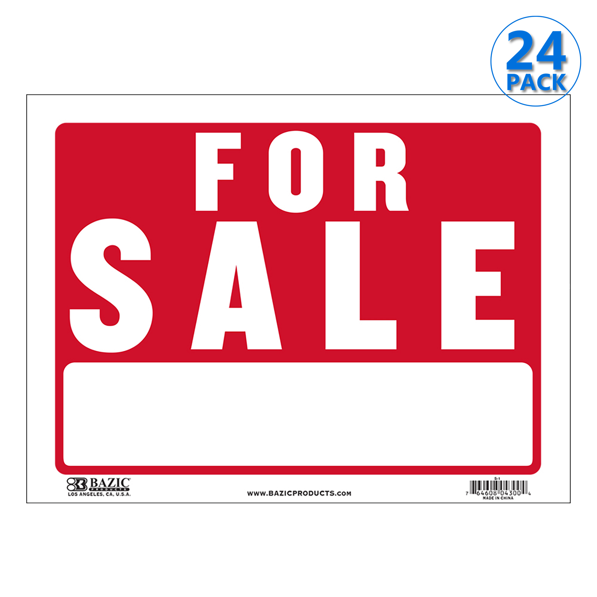 BAZIC For Sale Sign 9"X12", Plastic Signs, Waterproof Indoor Signage ...
