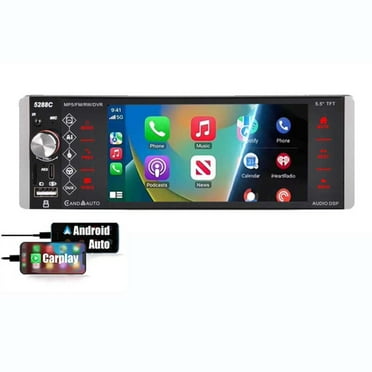 PODOFO 5 Inch Car Radio Single Din Car Stereo CarPlay Android Auto ...