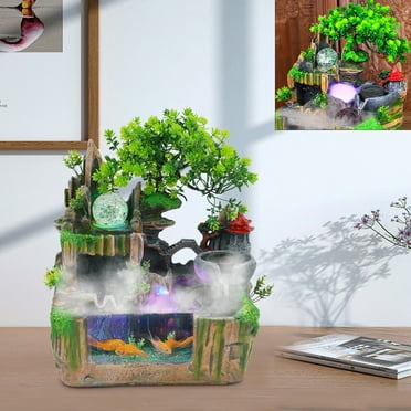 CUTICATE Resin Indoor Water Fountain Waterfall Simulation Plant Vase ...