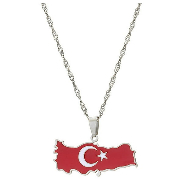 Maytalsory Stainless Steel Ethnic Map Flag Pendant Necklace ...