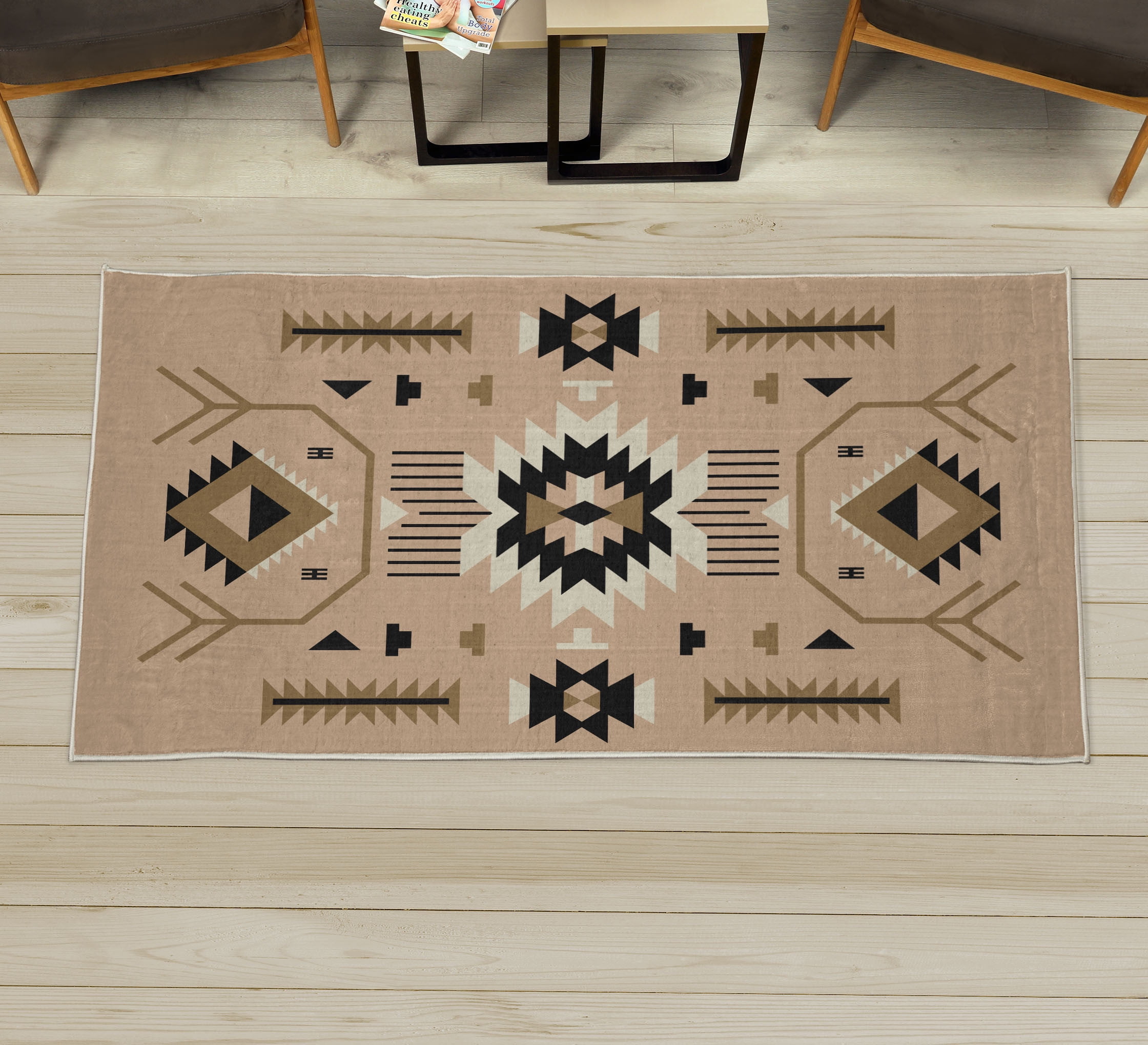 Southwestern Decorative Rug, Ethnic Illustration of a Zigzags Design ...