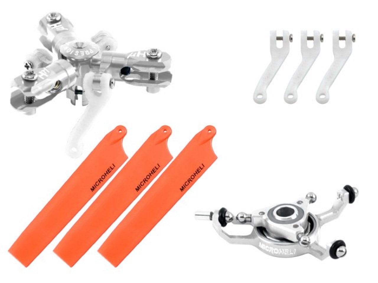 Microheli CNC Triple Orange Blades Conversion set - BLADE MCPXBL / BL2 ...