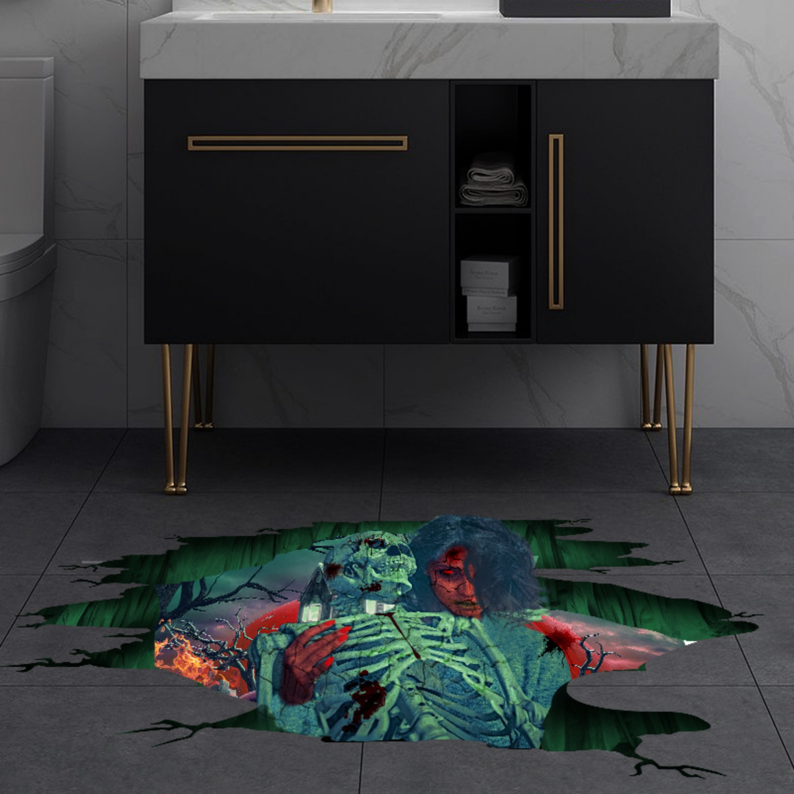 3D Halloween Wall Decals Scary Corpse Wall Decals Peel and Stick Zombie ...