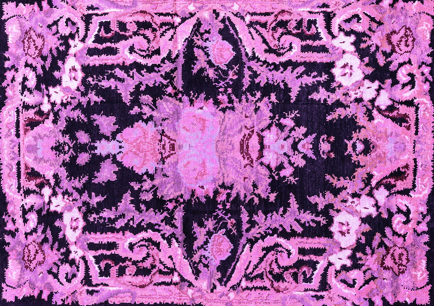 Ahgly Company Indoor Rectangle Medallion Purple French Area Rugs, 8' x ...