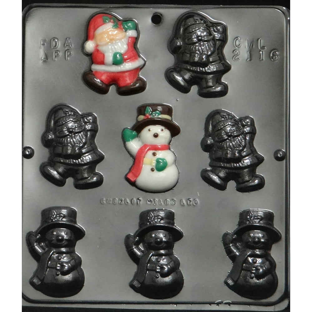 2116 Santa & Snowman Pieces Chocolate Candy Mold - Walmart.com ...