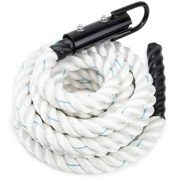 Crown Sporting Goods White Poly Dac Gym Climbing Rope, Knotless, 3 ...