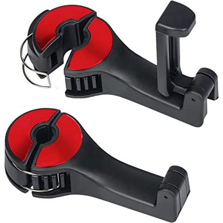 SHAR 2 Pieces Lock Buckle Car Hook (Red), Set of 2 Car Headrest Hooks ...