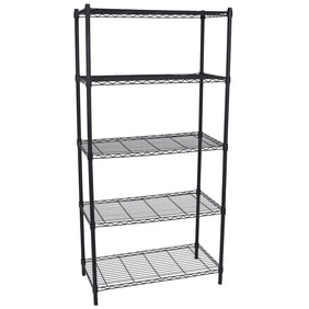 Pemberly Row 5 Tier Folding Metal Shelf - Black - Walmart.com