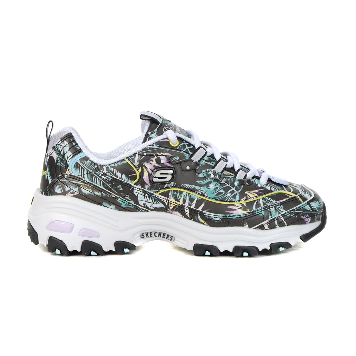 Click here for Skechers Womens Dlites - Botanical Oasis Black/Whi... prices