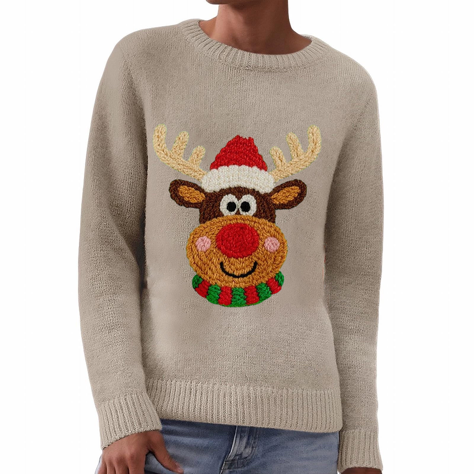 Click here for Fiaer Ugly Christmas Sweater Women Cute Reindeer G... prices