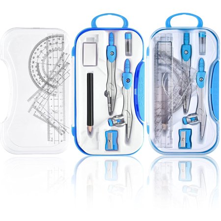 HTWW 2 Sets Math Geometry Kit, 10 Pieces Student Supplies Per Set ...