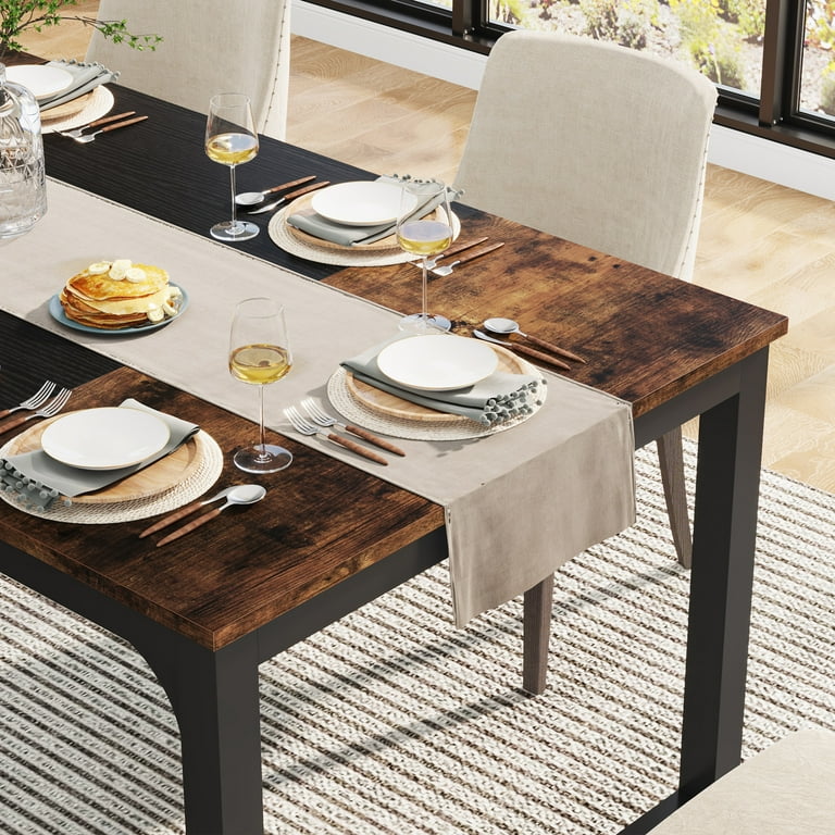 Tribesigns 62.99-Inch Dining Table with Metal Legs and Tribesigns 62.99-Inch Dining Table with Metal Legs and