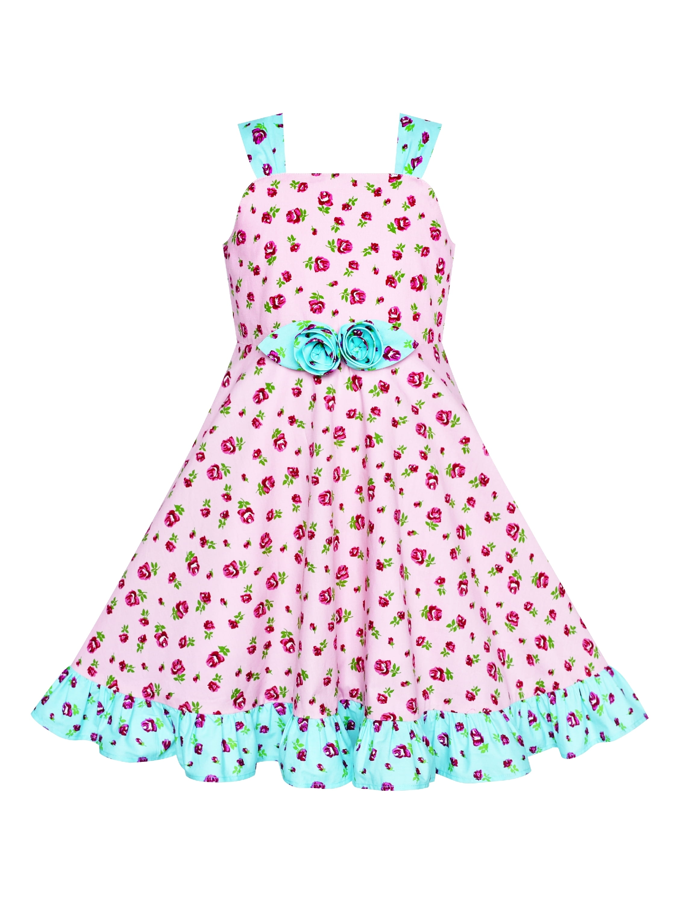 Girls Dress Tank Floral Bow Tie Summer Sundress 8 Years - Walmart.com