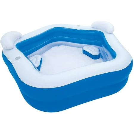 Inflatable Family Pool with Seats, Swimming Inflatable Pool Paddling ...