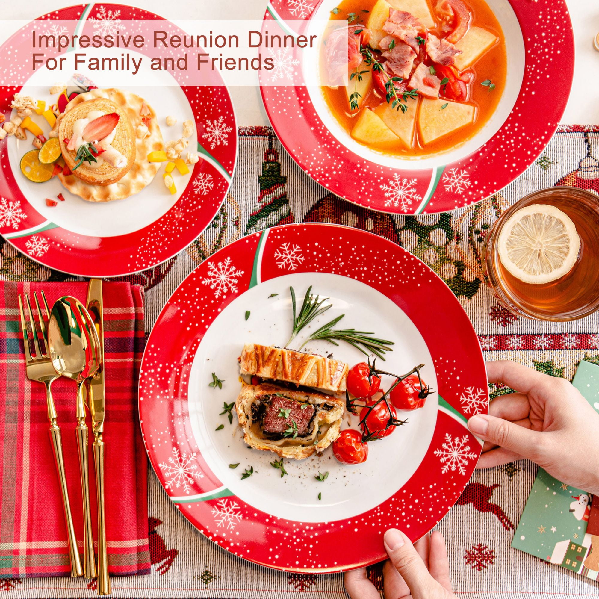 Buy VEWEET, Series CHRISTMASDEER, 18-Piece Porcelain Dinner Set ... Buy VEWEET, Series CHRISTMASDEER, 18-Piece Porcelain Dinner Set ...