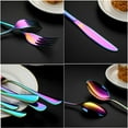 Colorful Silverware Set, 24-Piece Stainless Steel Rainbow Flatware Set ...