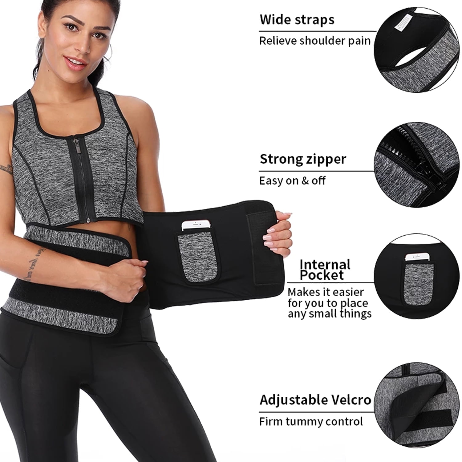 SHAPERIN Sweat Vest Waist Trainer for Women Weight Loss Neoprene Sauna ...