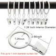 Ziediop 90 Pack White Curtain Rings with Clips, 1.26 inch ID, Fits 1 ...