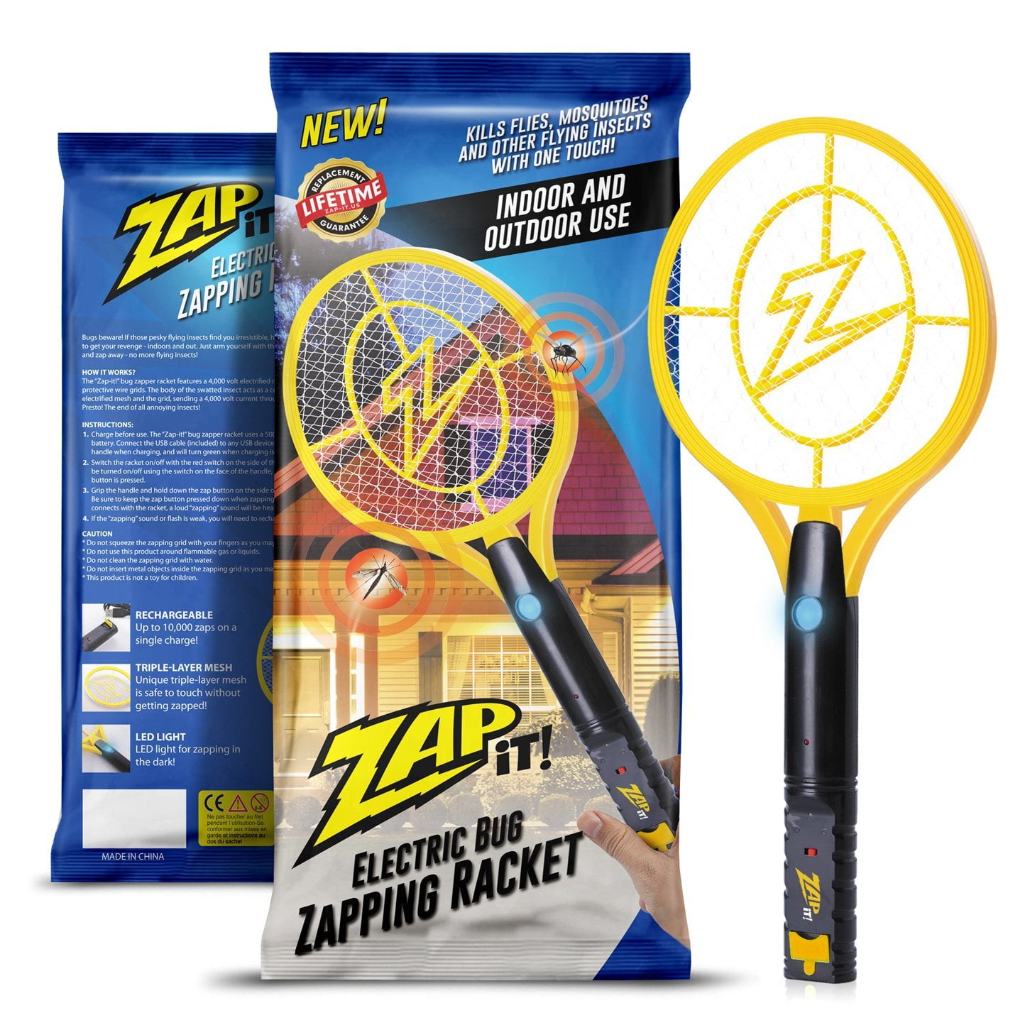 Zap-It! Bug Zapper - Rechargeable Mosquito, Fly Killer and Bug Zapper ...