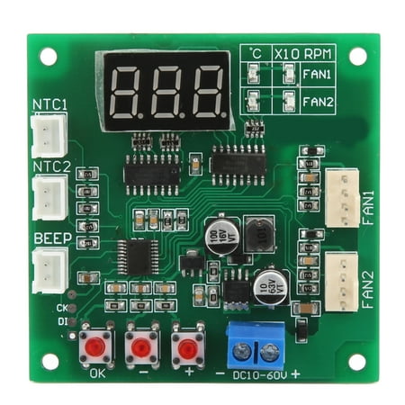 PWM Fan Speed Controller, DC8-60V 4 Wire Fan Temperature Governor Alarm ...