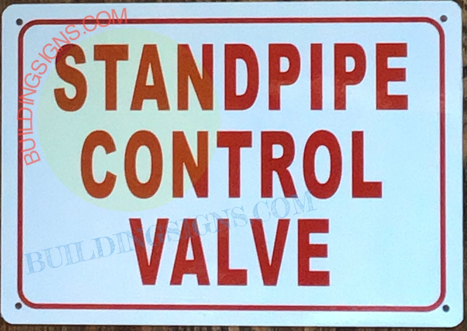 STANDPIPE CONTROL VALVE SIGN (7X10,WHITE BRUSH SILVER,ALUMINUM ...