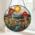 Woodland Mushroom Glass Window Decor, Forest Fungi Suncatcher Hanging ...