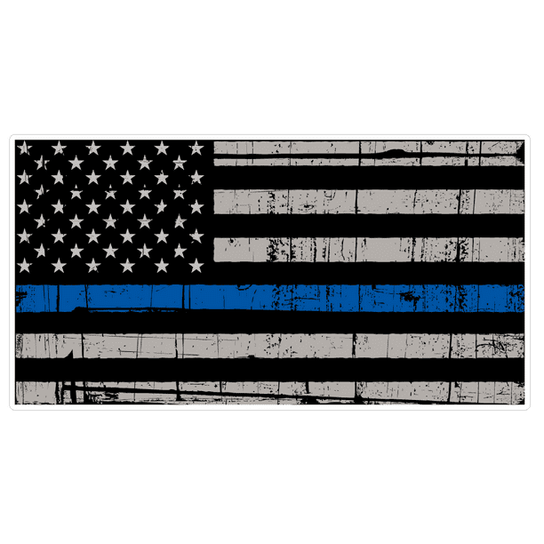 American Flag (V55) Thin Blue Line Vinyl Decal Sticker Distressed Car ...
