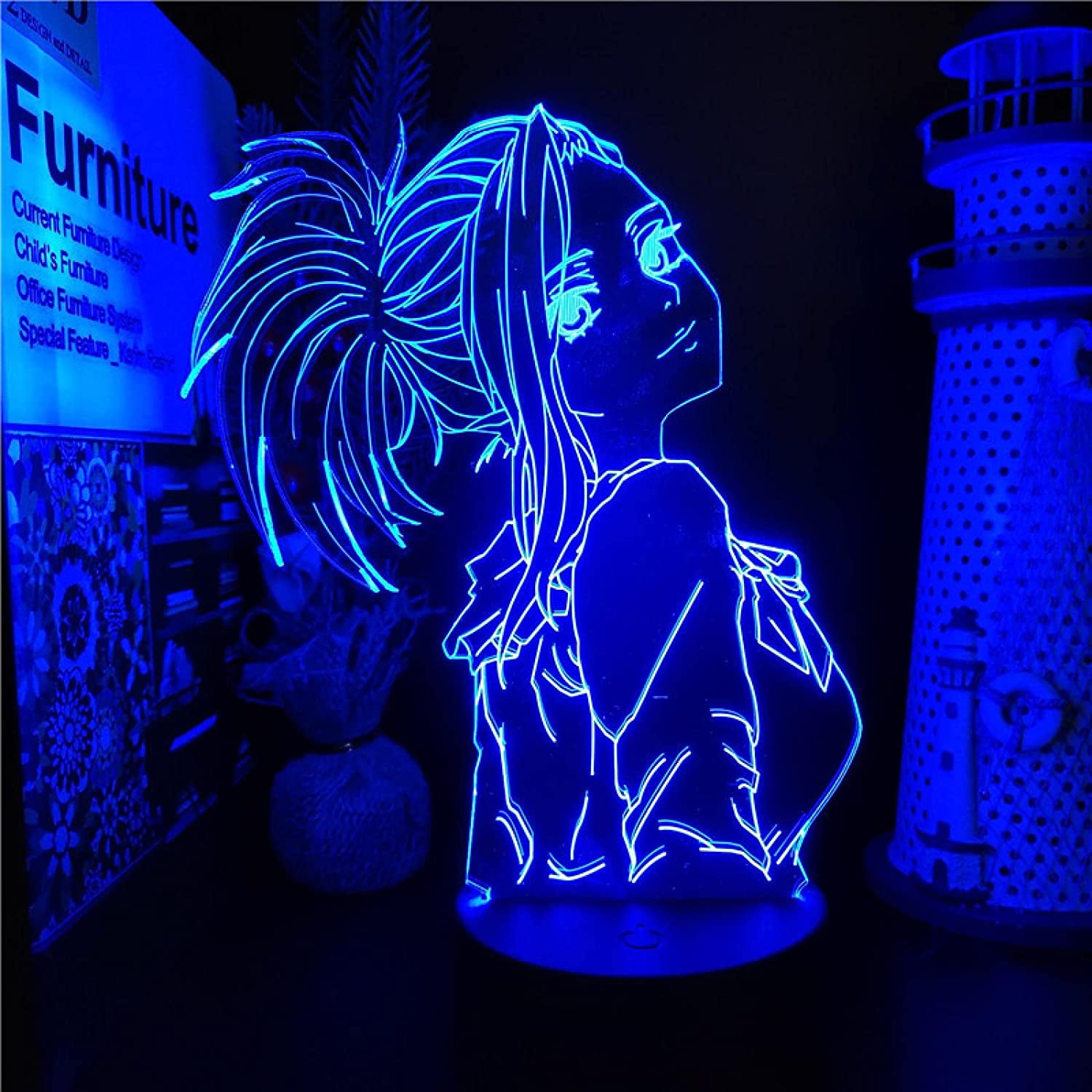 Buy 3D Night Light My Hero Academia Lamp Yaoyorozu Momo Anime Figure ...