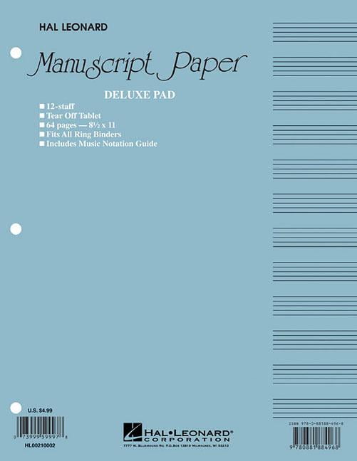Manuscript Paper (Deluxe Pad)(Blue Cover) (Paperback) - Walmart.com