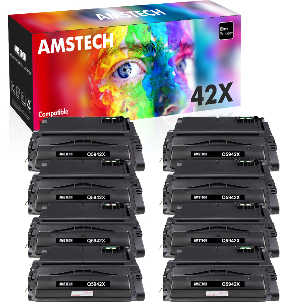 Amstech 8-Pack Compatible Toner Replacement for HP Q5942X 42X LaserJet ...
