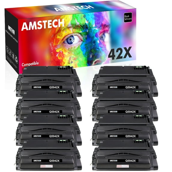 Amstech 8-Pack Compatible Toner Replacement for HP Q5942X 42X LaserJet 4200DTNSL 4300 4300N ...