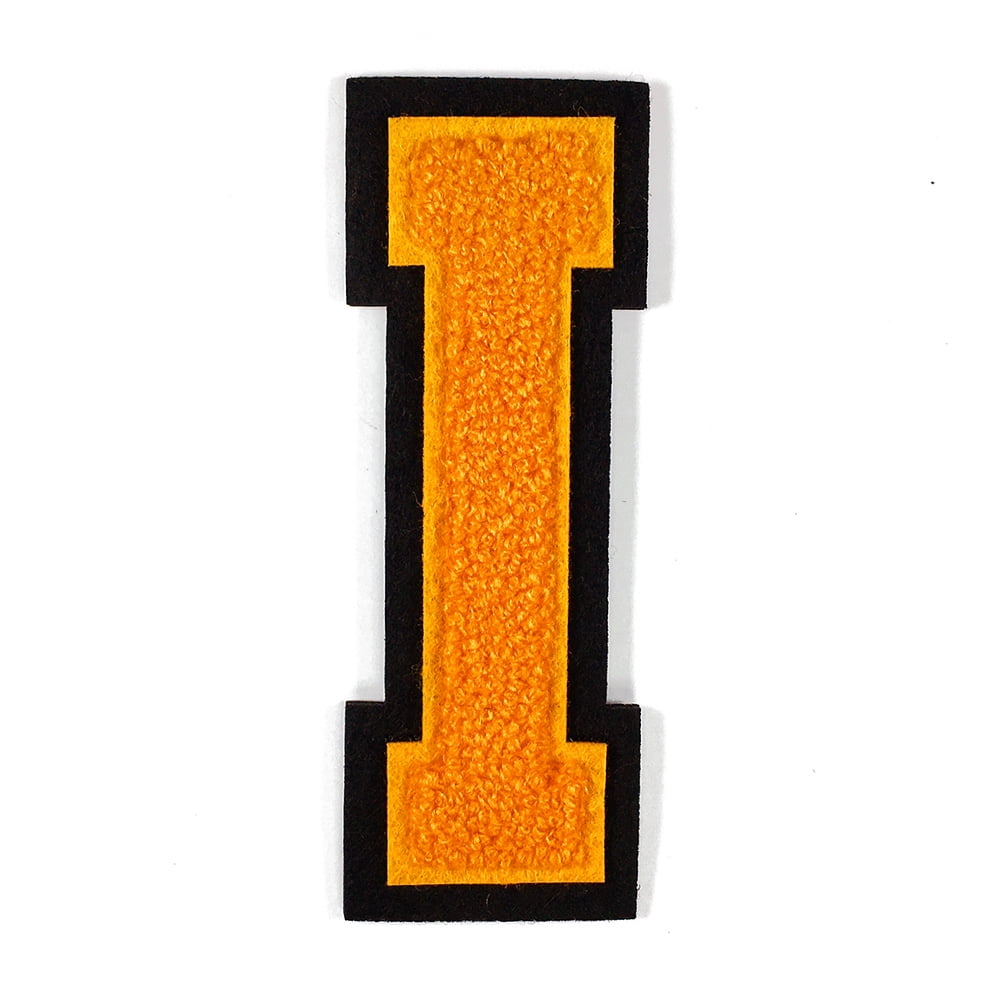 Chenille Stitch Varsity Iron-On Patch by pc, 4-1/2", Golden Yellow ...
