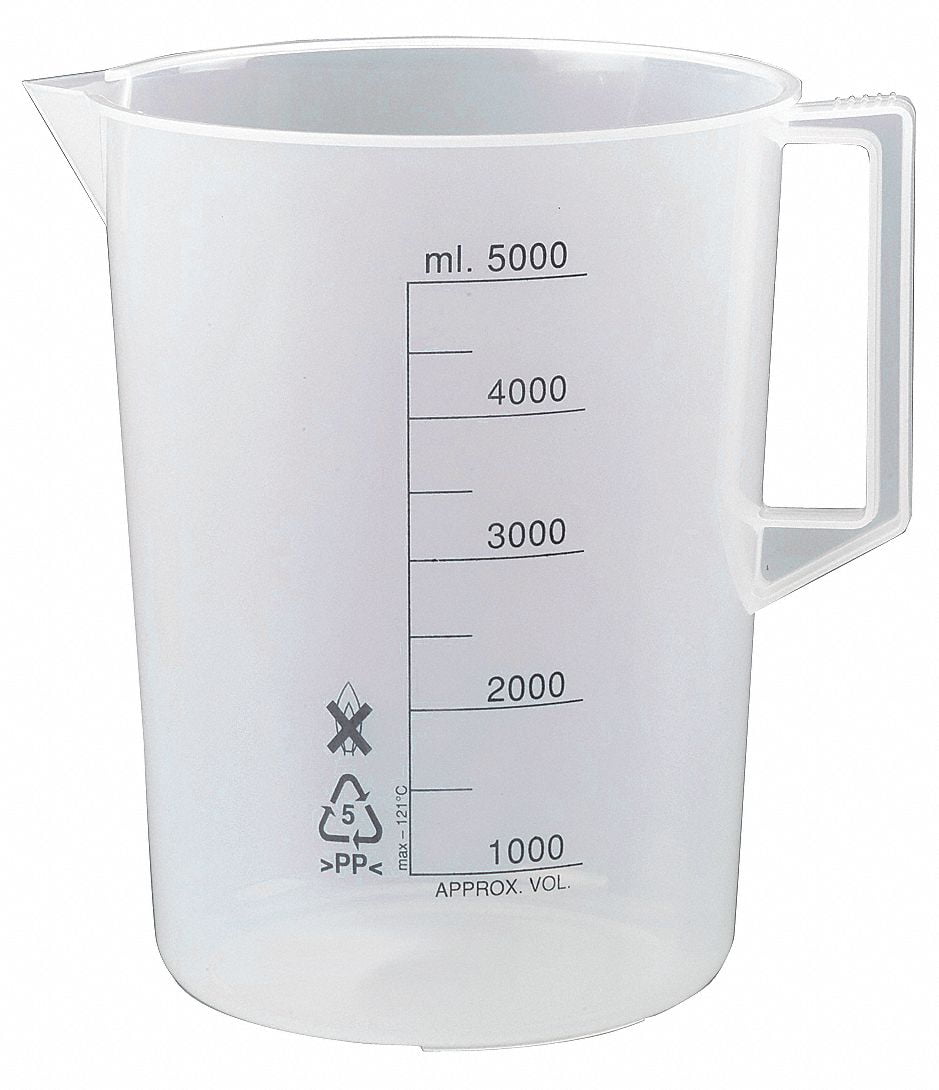 Lab Safety Supply Beaker with Handle,5000mL,PK2 23X904 - Walmart.com