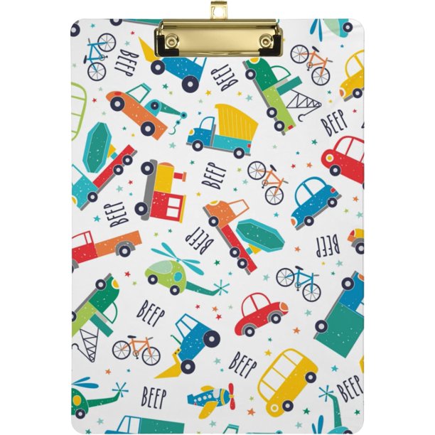 KXMDXA Cute Transport Cartoon Cars Clipboard Hardboard Wood Nursing ...