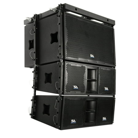 Seismic Audio Passive 2x15 Line Array Subwoofer, Pair of 2x10 Line ...