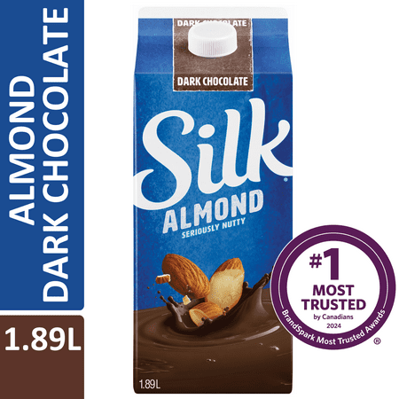 Silk Almond Beverage, Dark Chocolate Flavour, 1.89L, 1.89L Almond Milk ...