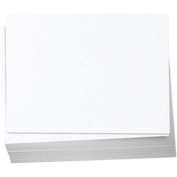 Hamilco 5x7 White Linen Cardstock Paper Blank Index Cards Flat Card ...
