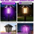 Solar Powered Bug Zapper Outdoor Waterproof, Dual Light Insect Killer ...
