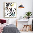 Stupell Industries Trendy Dalmatian Muse Gold Framed Floater Canvas ...